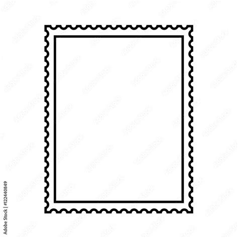 Postal Stamp Template Blank Postal Stamp With Perforation Holes