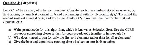 solved question 4 130 points] let a[i n] be an array of n