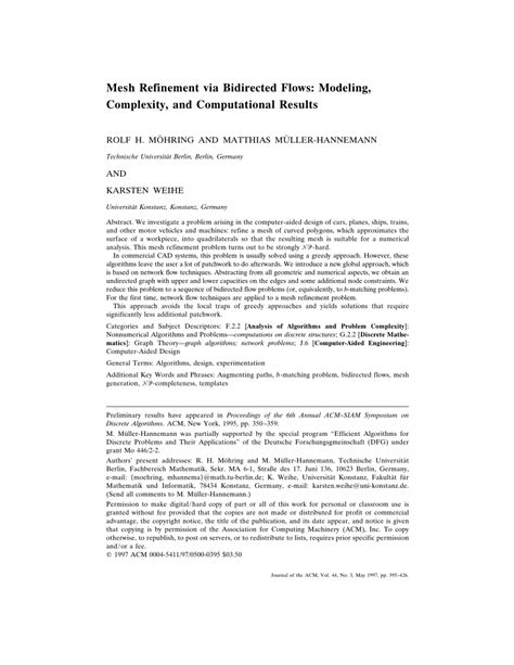 pdf mesh refinement via bidirected flows modeling complexity and computational results
