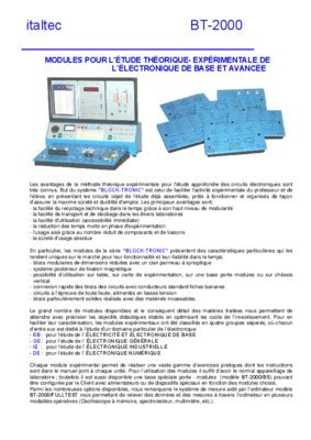 Bts Electronique 2000 Pdf Notice Manuel D Utilisation