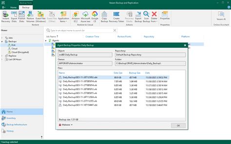 Viewing Veeam Agent Backup Properties Veeam Agent For Linux User Guide