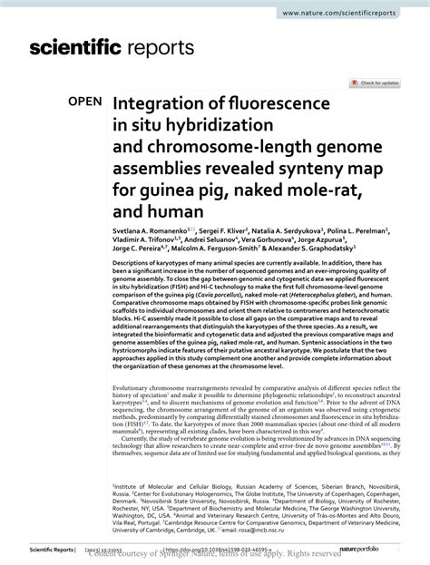 PDF Integration Of Fluorescence In Situ Hybridization And Chromosome