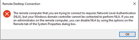 Fixed The Remote Computer Requires Network Level Authentication
