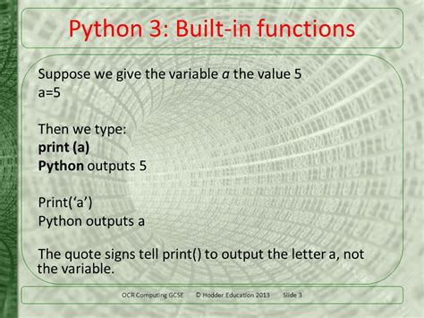 ocr computing gcse © hodder education 2013 slide 1 ocr gcse computing python programming 3