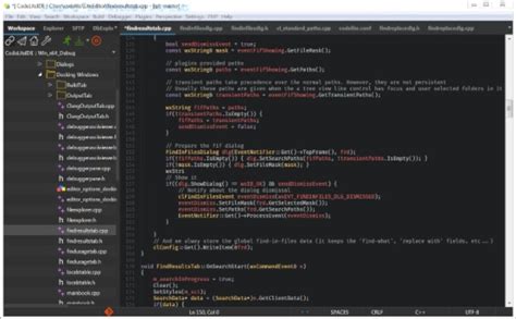 CodeLite IDE Text Code Editor