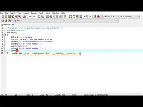 Program In C To Add Two Numbers Using Pointers Youtube