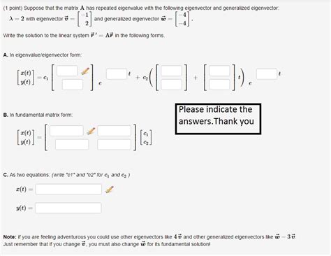solved suppose that the matrix a has repeated eigenvalue