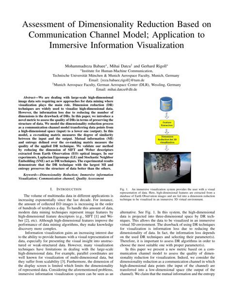 pdf assessment of dimensionality reduction based on · assessment of dimensionality