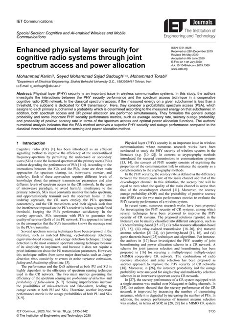 enhanced physical layer security for cognitive radio systems through joint spectrum access and