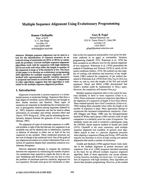 pdf multiple sequence alignment using evolutionary programming