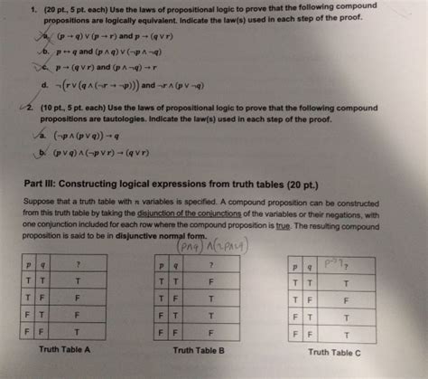 solved 1 20 pt 5 pt each use the laws of propositional