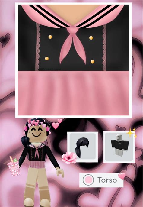 Free Roblox T Shirt Pink And Black Cute School Girl In 2022 Cute Tshirt Designs Roblox T Shirt
