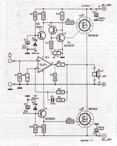 Simple Mosfet Amplifier Circuit Diagram