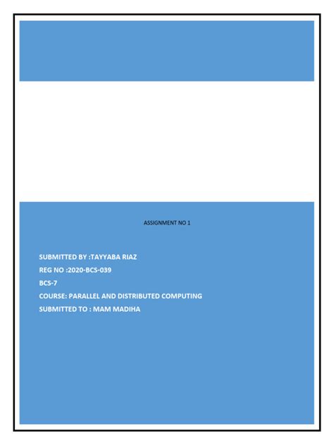 assignment pdf parallel computing central processing unit