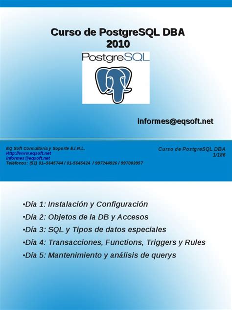 curso de postgresql 2010 pdf pdf postgre sql bases de datos