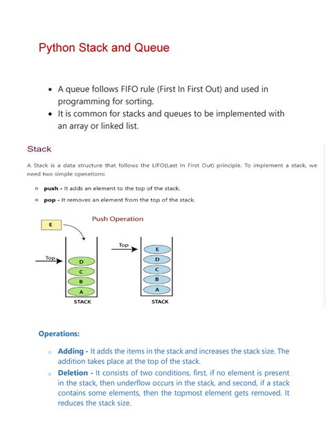 Python Stack And Queue It Is Common For Stacks And Queues To Be