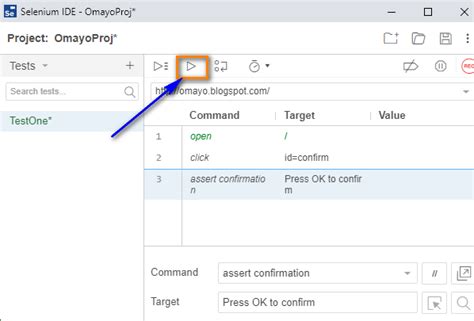 new selenium ide using ‘assert confirmation command to check whether the confirmation dialog