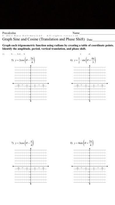 solved graph each trigonometric function wsing radians by