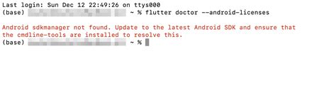 Flutter Doctor Android License Status Unknown