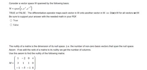 solved consider a vector space w spanned by the following