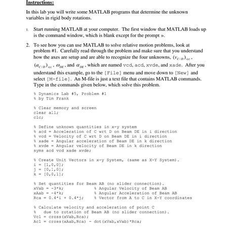 solved this lab you will write some matlab programs that