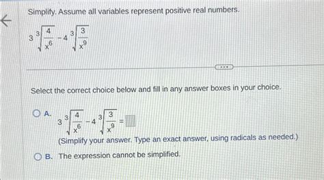 solved simplify assume all variables represent positive