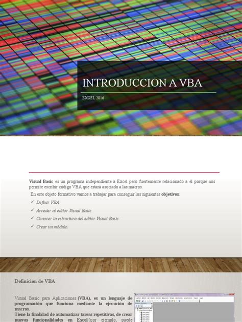 introduccion a vba pdf macro informática visual basic para aplicaciones