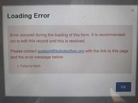Data Editing Error Failed To Fetch Data Management KoboToolbox