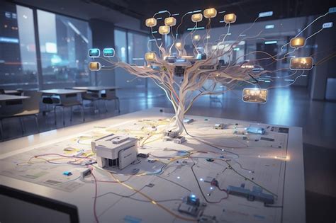 Premium AI Image Futuristic Classroom Mind Maps Visualizing Complex