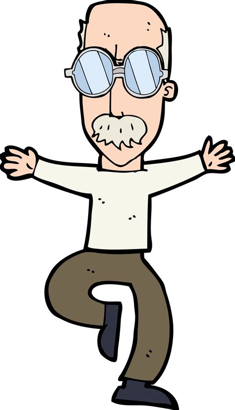Cartoon Old Man Wearing Big Glasses 45084997 Png