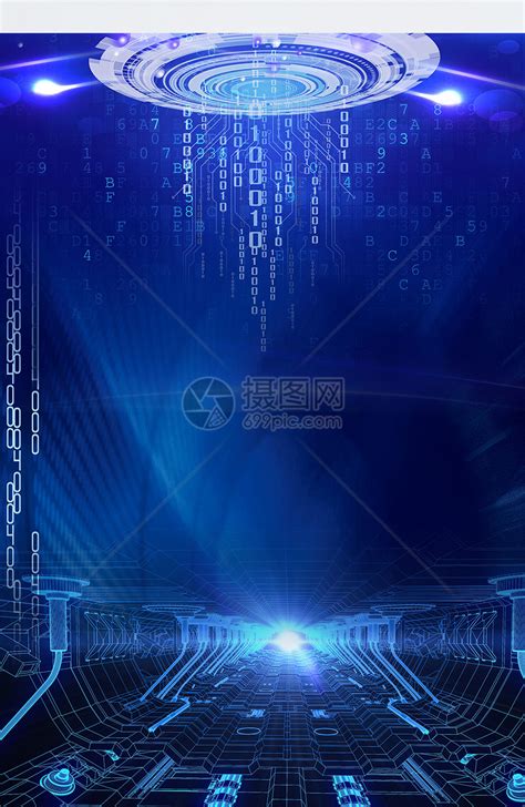 蓝色科技海报背景模板素材 正版图片401590513 摄图网