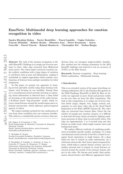 pdf emonets multimodal deep learning approaches for emotion recognition in video