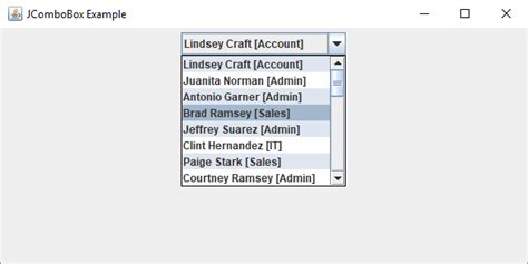 Java Swing JComboBox With ListCellRenderer ItemListener And