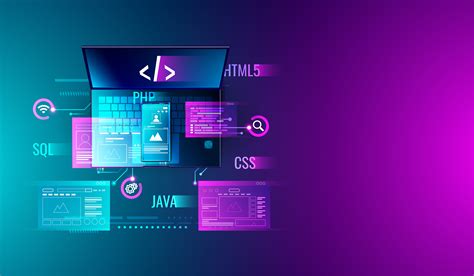 web development application design coding and programming on laptop and smartphone concept
