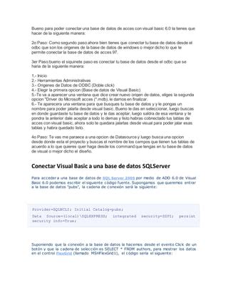 Conexion Con Visual Basic Pdf