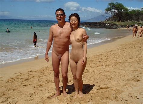 Topless Asian Beach Cumception