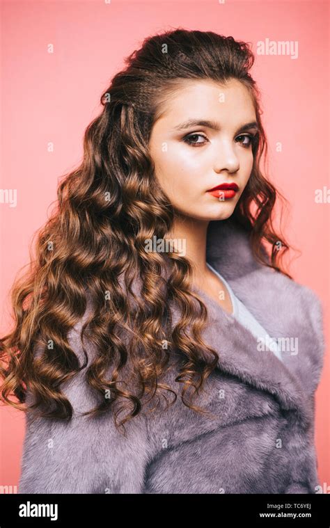 Healthy Curls That Look Bouncy Hair Styling In Beauty Salon Teenage Girl With Stylish Wavy