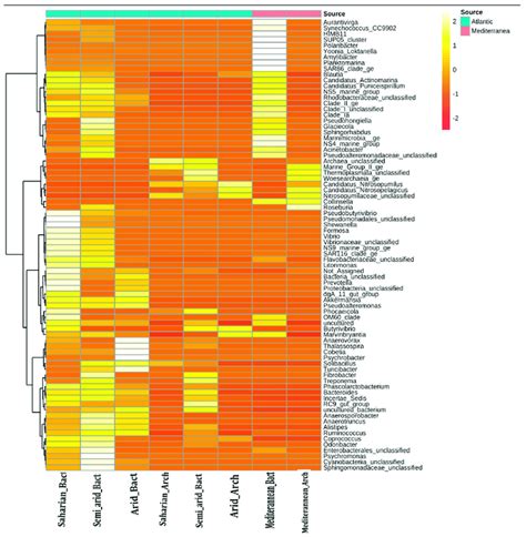 Hierarchically Clustered Heat Map Showing Genus Level Taxonomic
