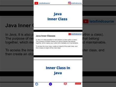 Java Inner Class Inner Class In Java Java Youtube
