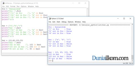 tutorial belajar python operator identitas dan keanggotaan python duniailkom