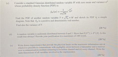 Consider A Standard Gaussian Distributed Random Chegg