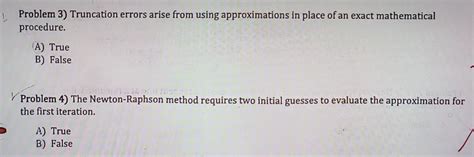 solved problem 3 truncation errors arise from using