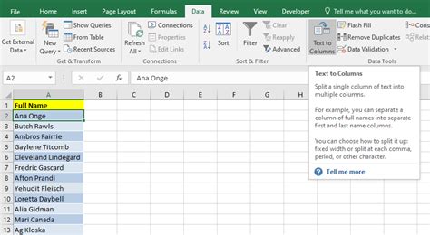 how to split cells in excel