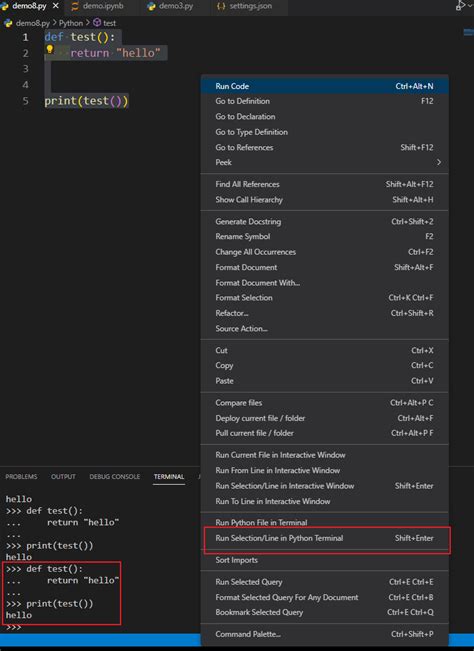 Running Python In VS Code Such That I Can Test Functions On The REPL