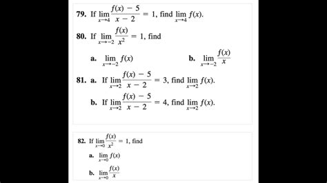 ch2 2 limit of a function and limit laws ex79 82 youtube