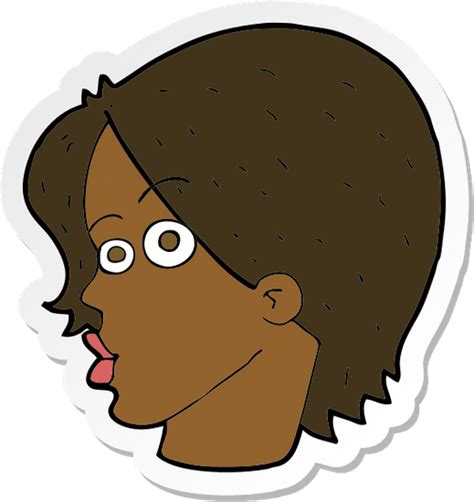 Sticker Of A Cartoon Female Face 素材 Canva可画