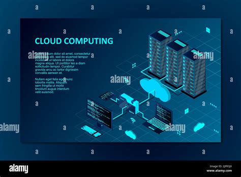 Cloud Computing Concept Isometric Vector Illustration Isometric Cloud