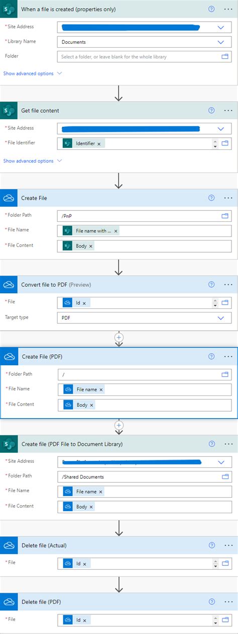 convert word to pdf with power automate