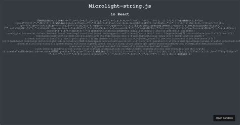 Microlight String Js In React Codesandbox