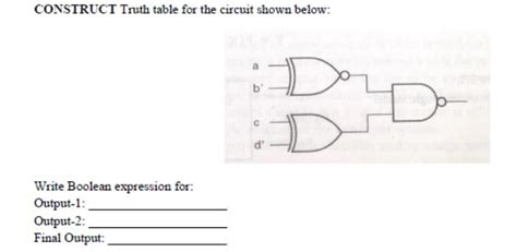 solved construct truth table for the circuit shown below